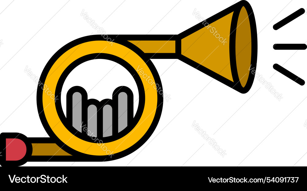 Horn line filled icon design Royalty Free Vector Image