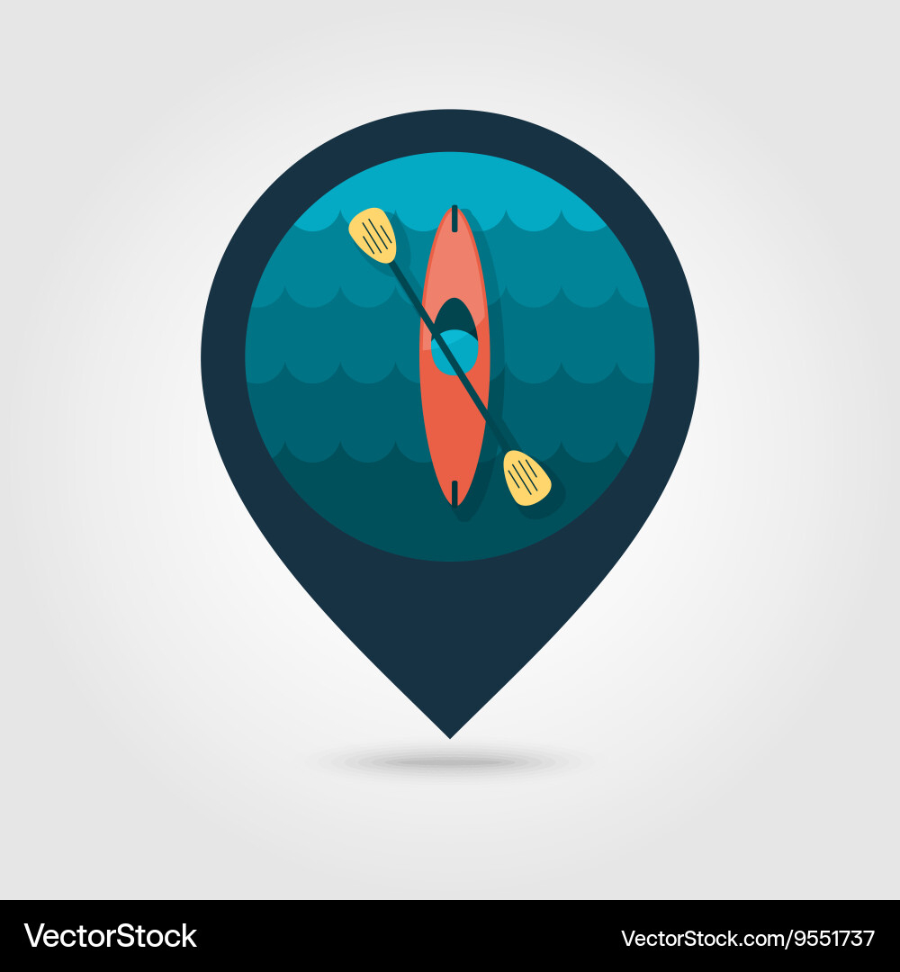 Kayak pin map icon canoe summer vacation Vector Image