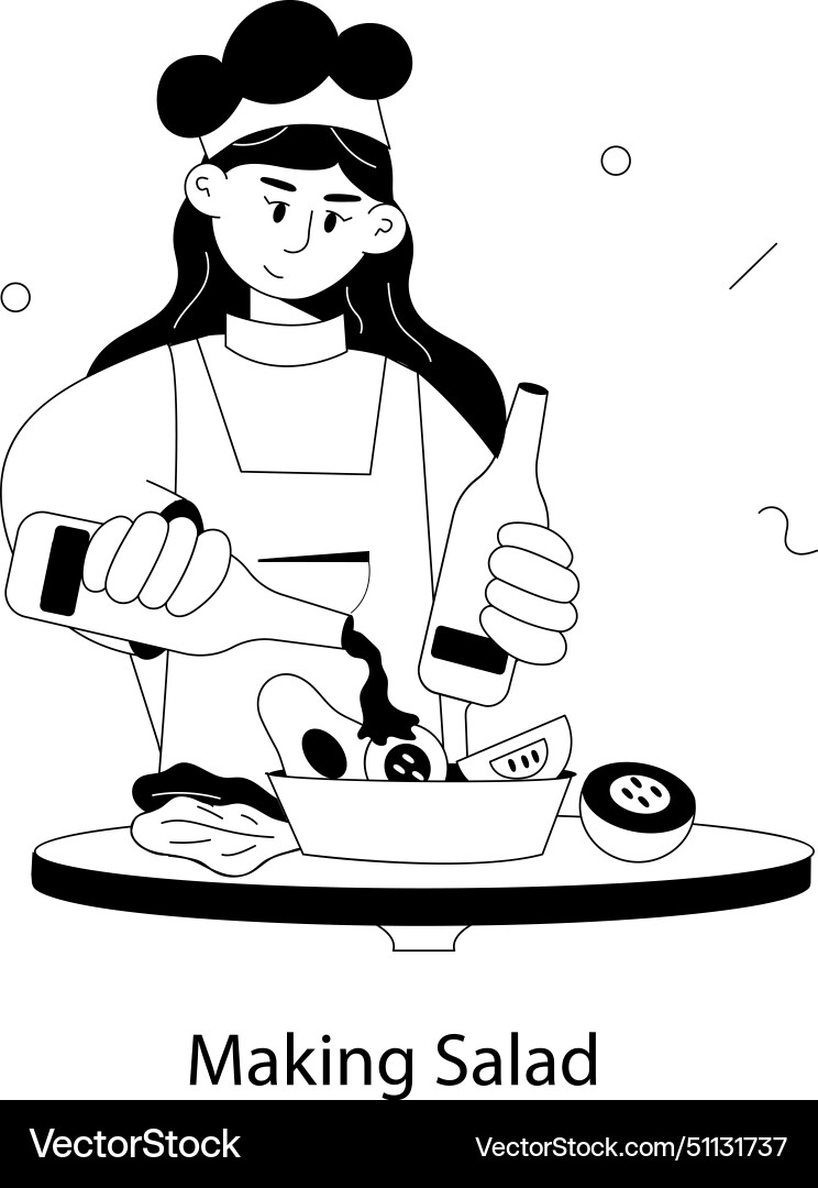 Making salad Royalty Free Vector Image - VectorStock