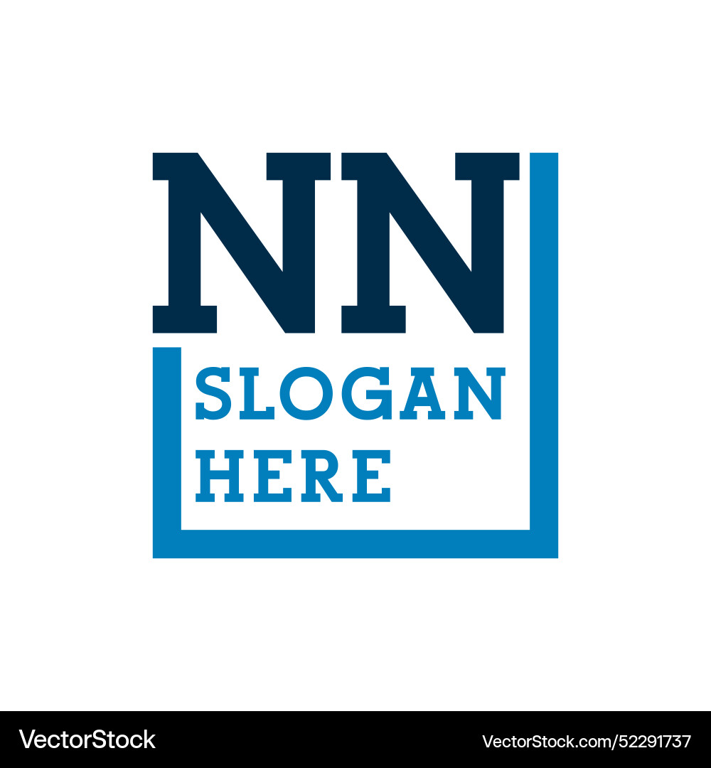 Minimal initials logo letters n and n nn initial Vector Image