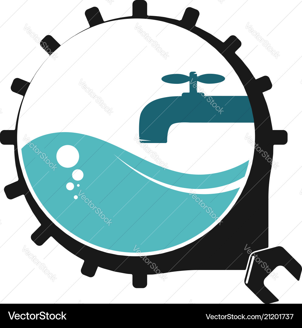 Plumbing repair symbol Royalty Free Vector Image