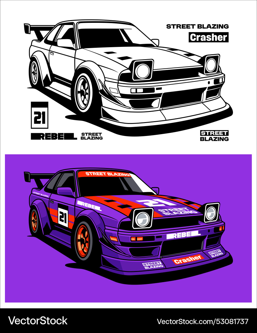 Racing car vintage series 08 Royalty Free Vector Image