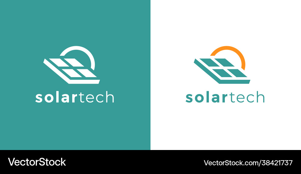 Solar tech company logo icon Royalty Free Vector Image