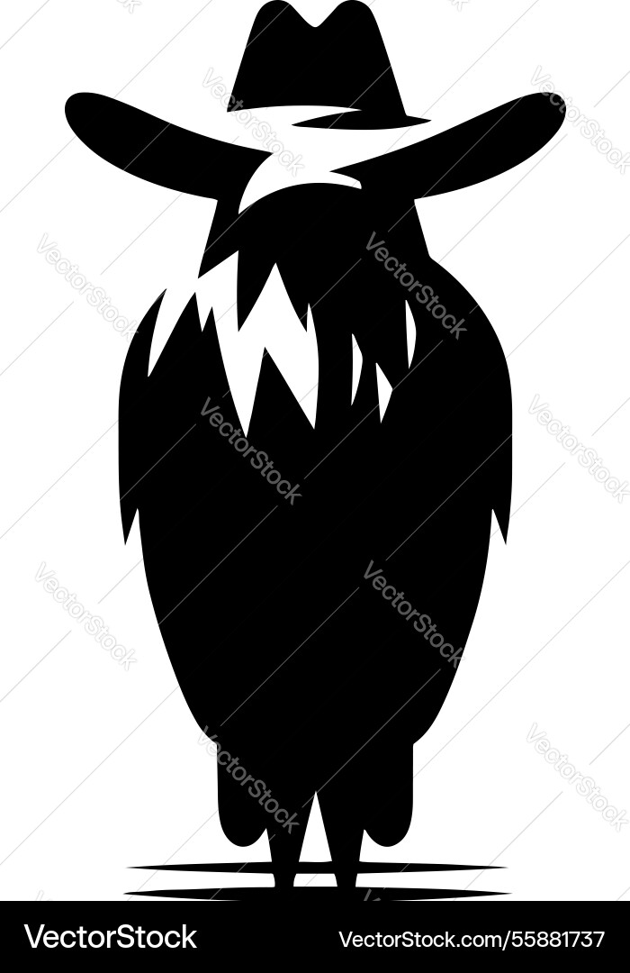 Western raven with hat logo Royalty Free Vector Image