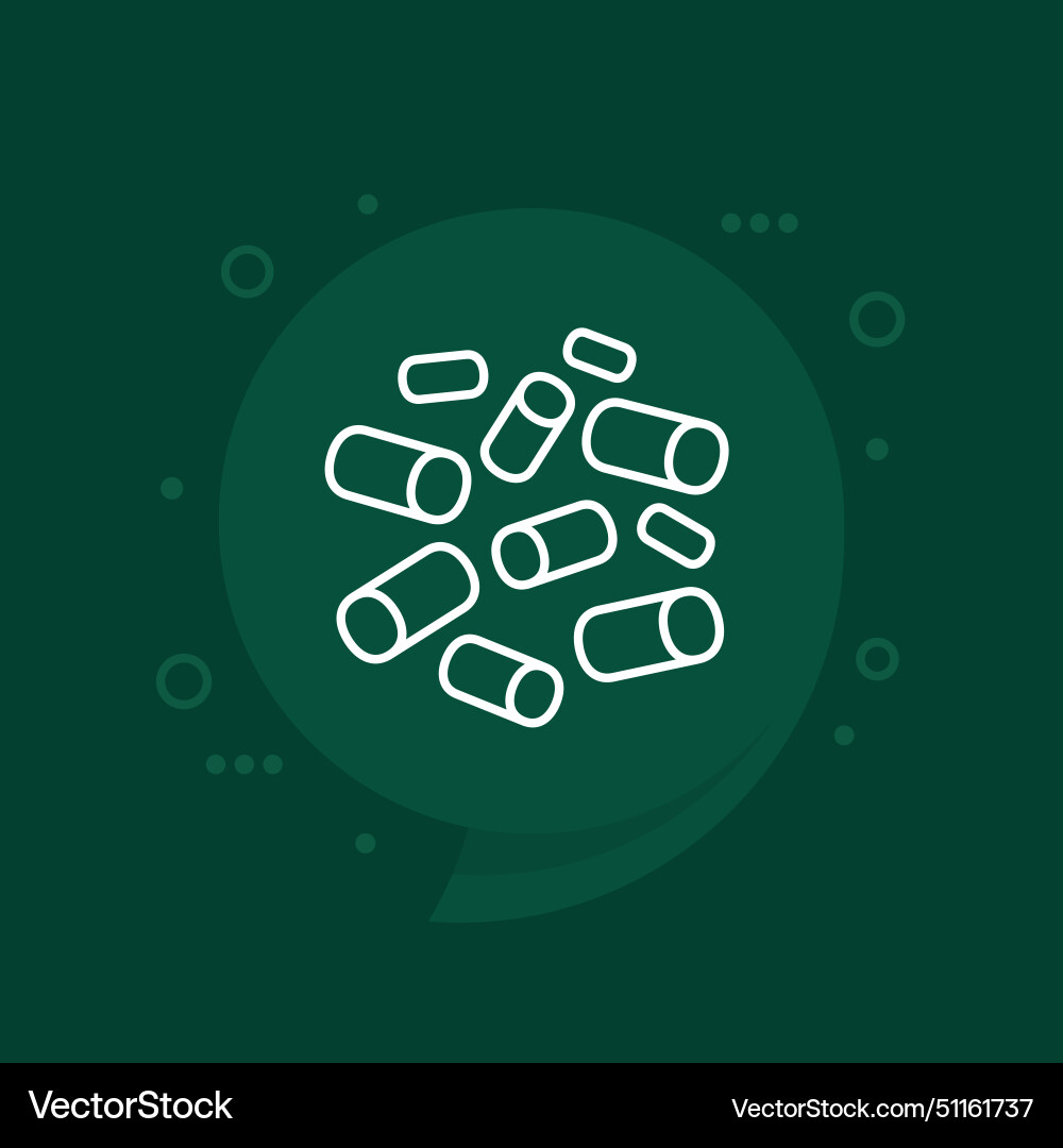 Wood pellets icon line design Royalty Free Vector Image