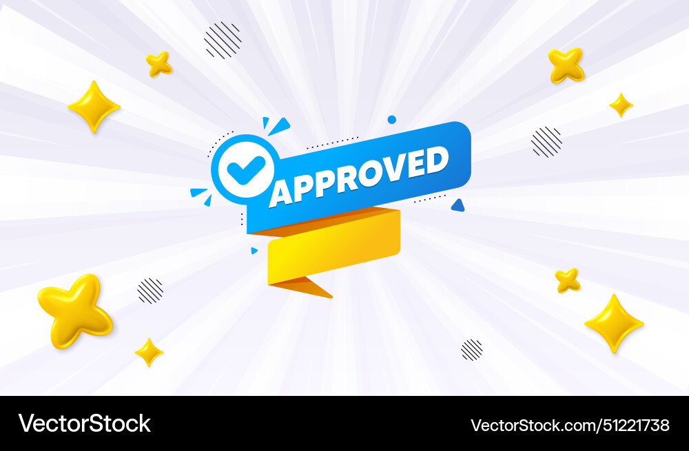 Approved paper banner permission quality tag Vector Image