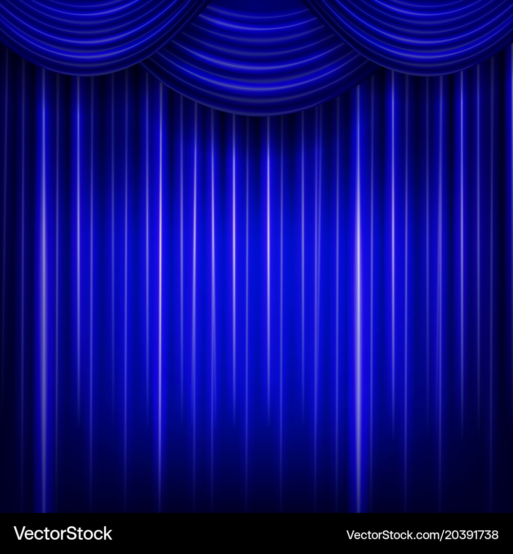 Blue Curtain Background Royalty Free Vector Image