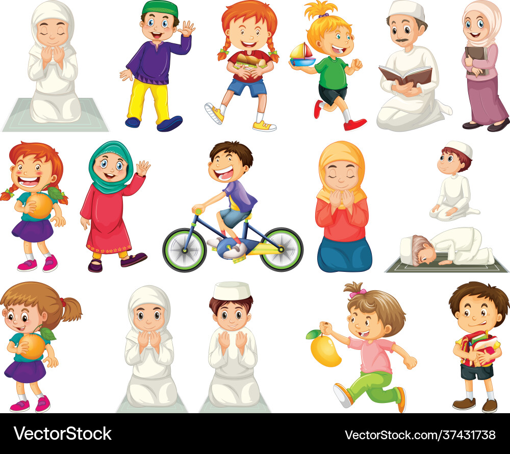 Children doing different activities cartoon Vector Image
