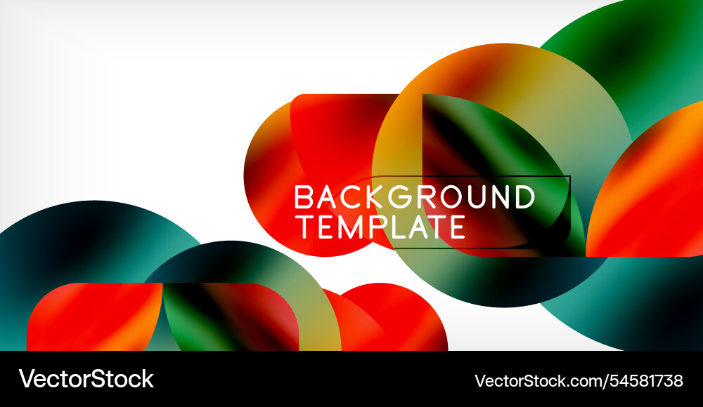 Color geometric shapes background shadow circles Vector Image