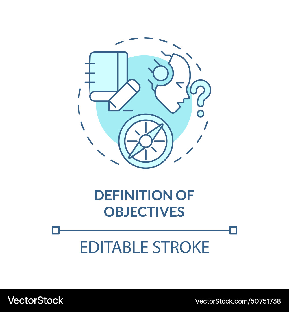 Definition of objectives soft blue concept icon Vector Image