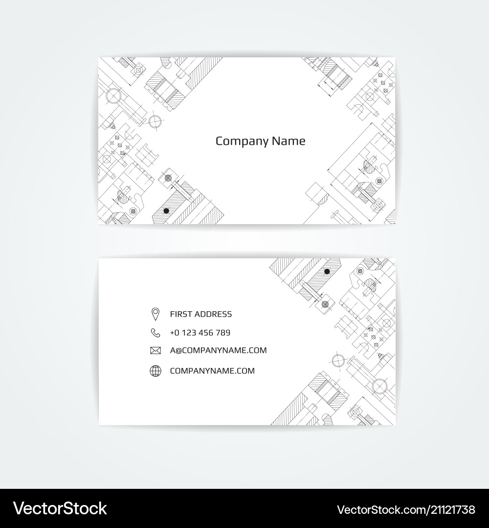Engineering Blueprint Business Card Royalty Free Vector
