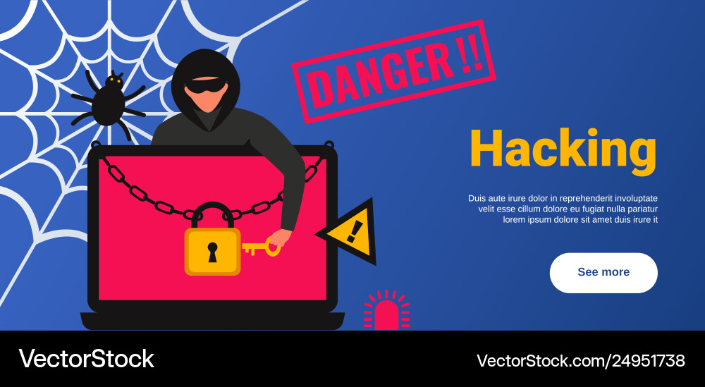 Hacker attack poster Royalty Free Vector Image