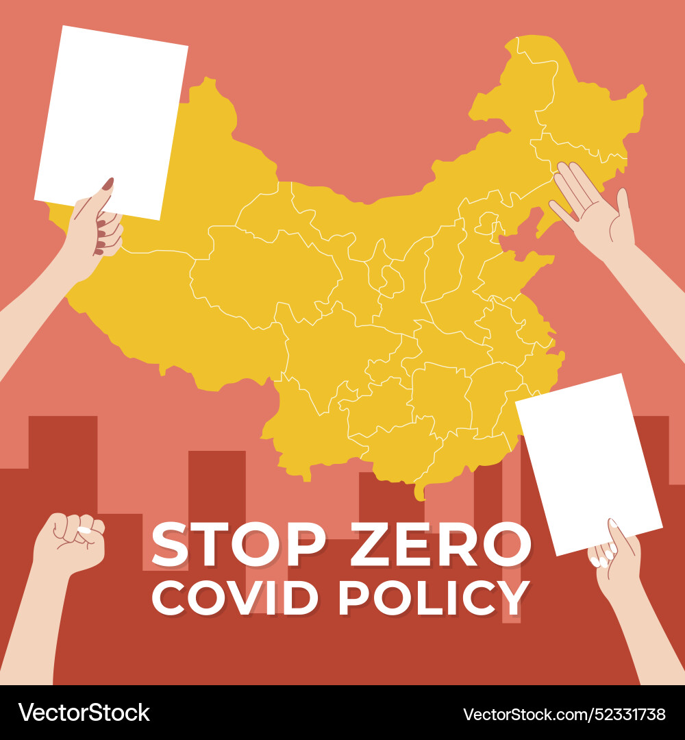 Hand drawn china protests Royalty Free Vector Image
