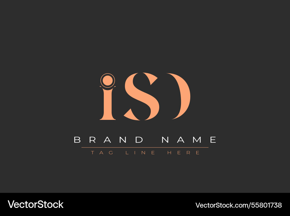 Isd abstract letter logo design Royalty Free Vector Image