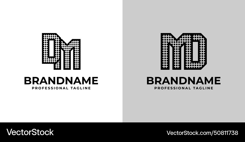 Letters dm and md dot monogram logo suitable Vector Image