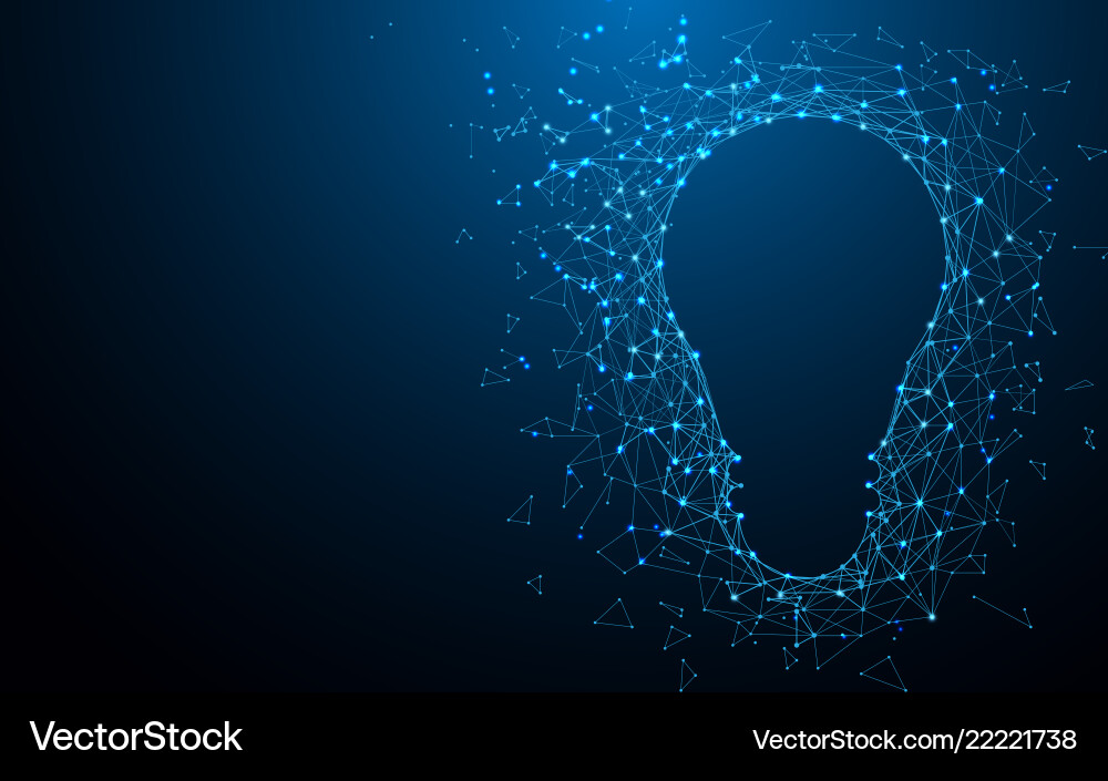 Light bulb form lines triangles and particle Vector Image