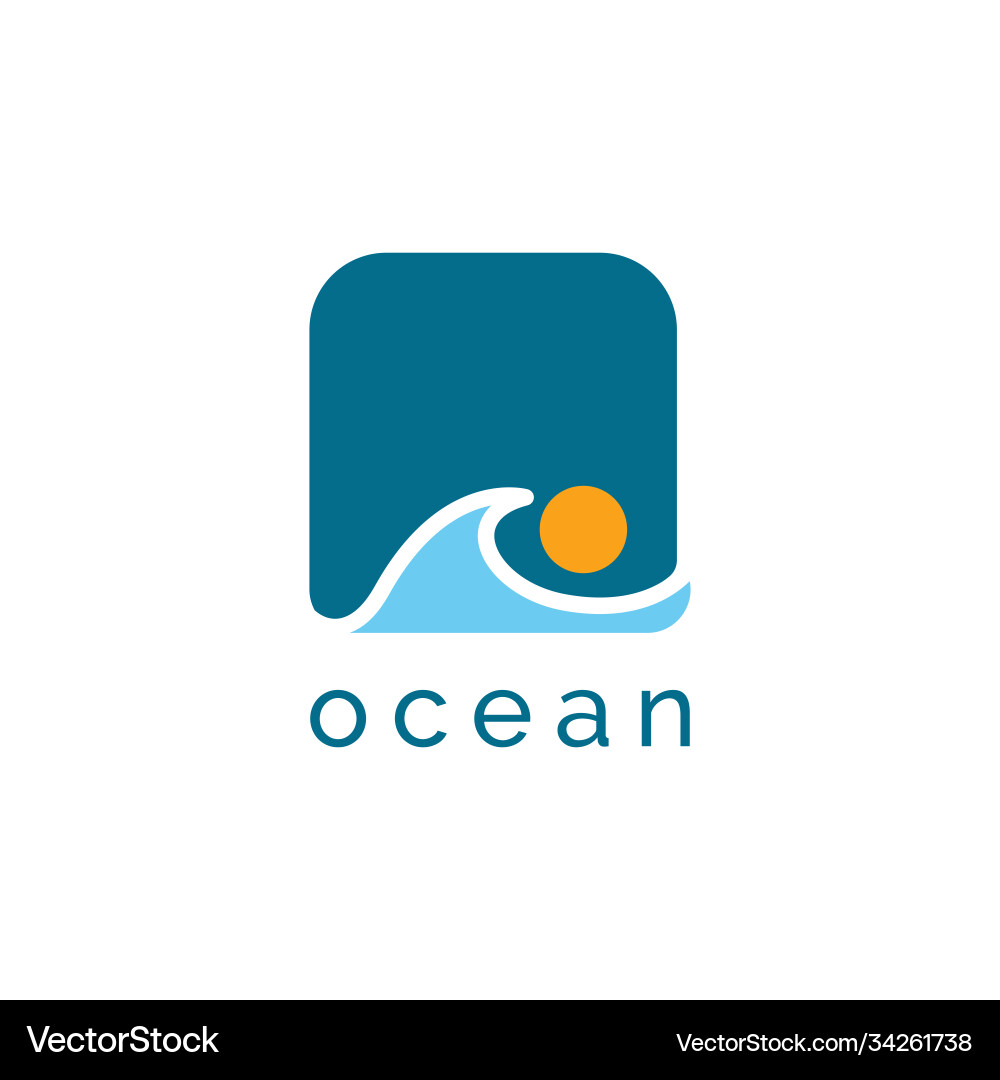 Ocean wave logo design symbol template Royalty Free Vector