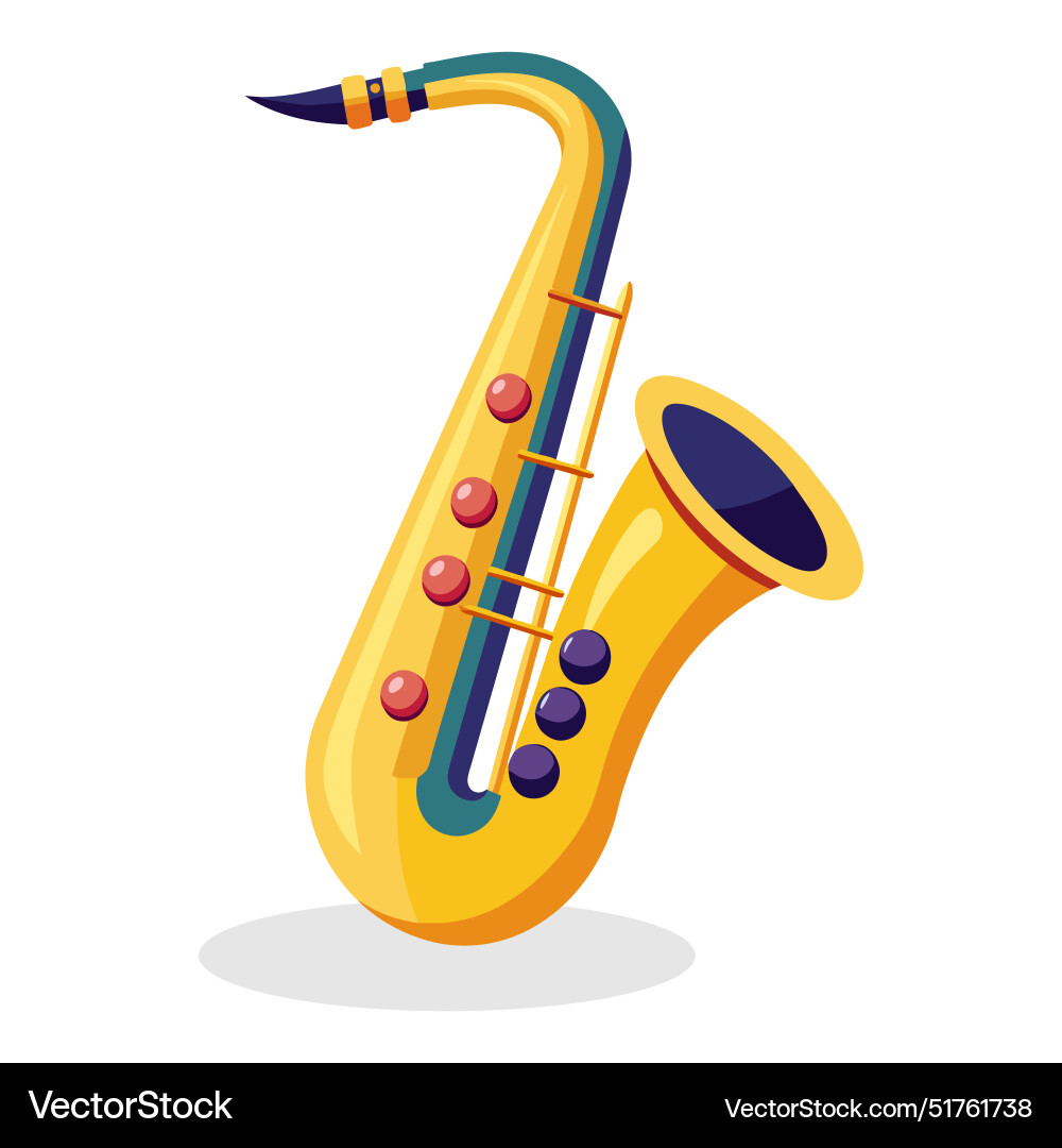 Saxophone on white background Royalty Free Vector Image