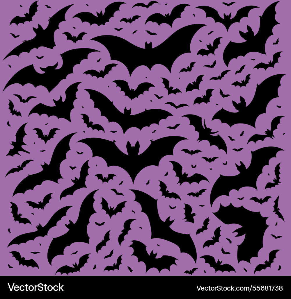 Seamless flying bat pattern spooky halloween Vector Image