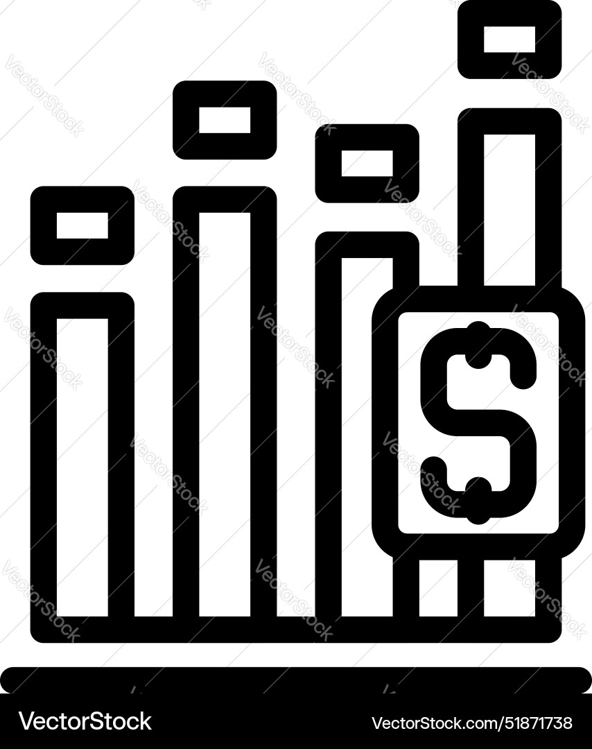 Simple bar chart is showing positive financial Vector Image
