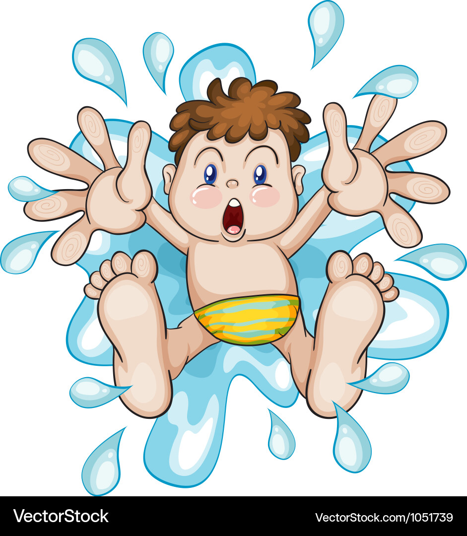 A boy in the water Royalty Free Vector Image - VectorStock