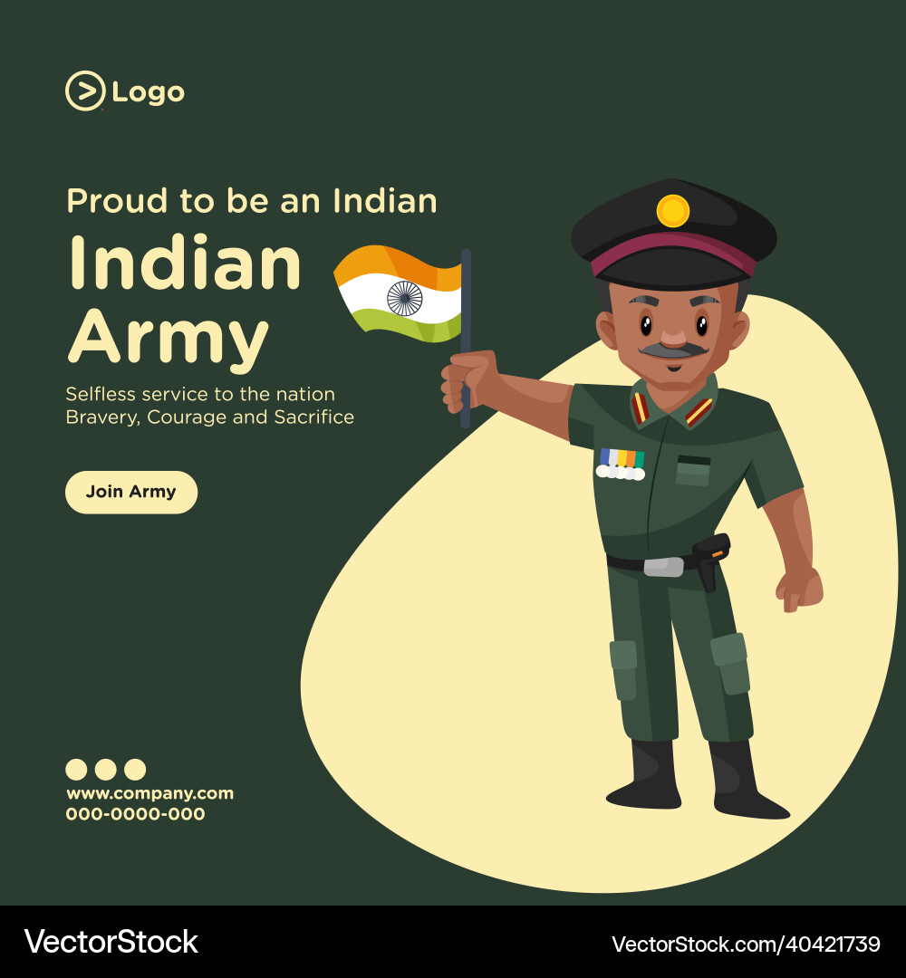 Banner design of indian army Royalty Free Vector Image