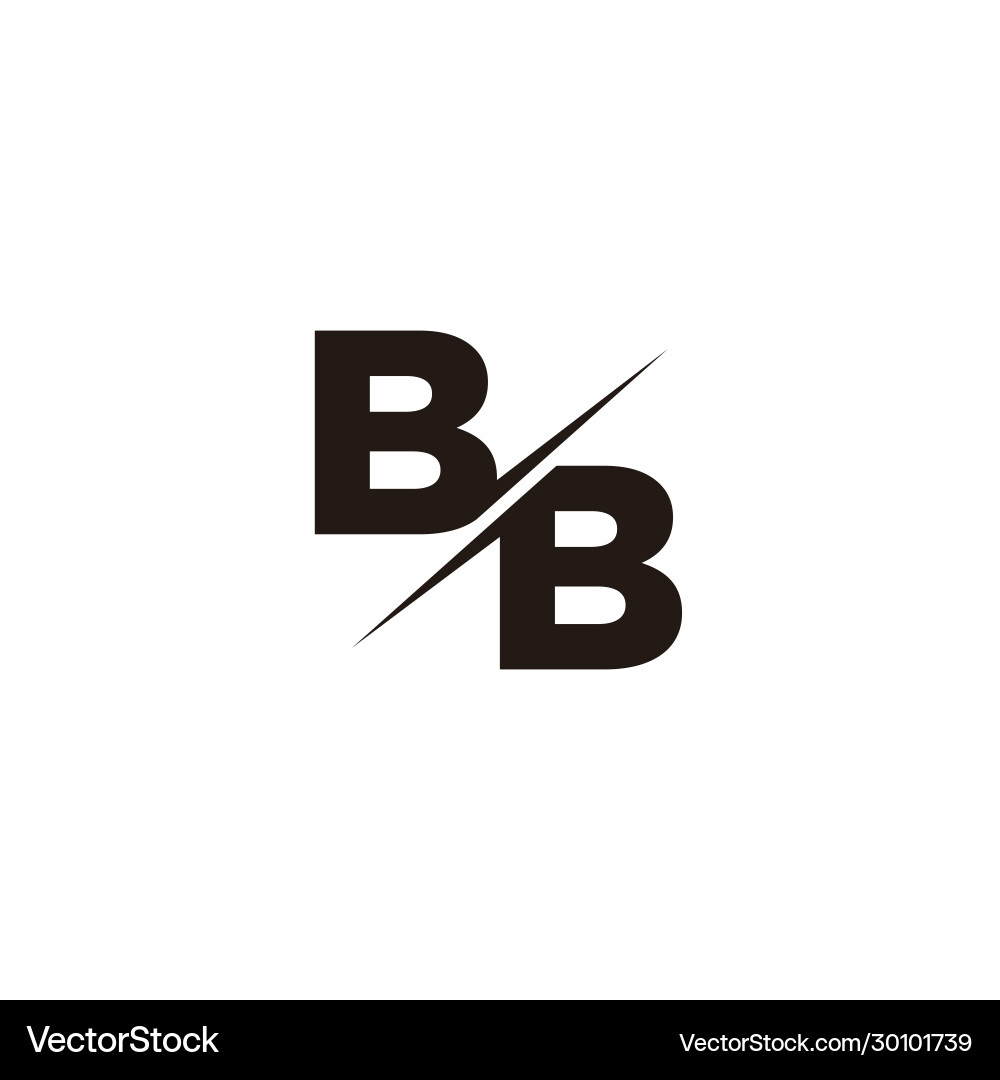 Bb logo letter monogram slash with modern Vector Image