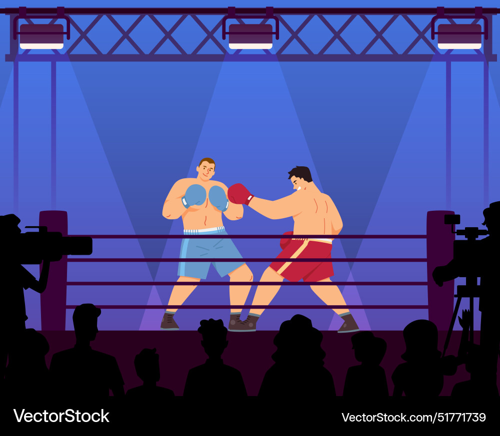 Boxing match in action Royalty Free Vector Image