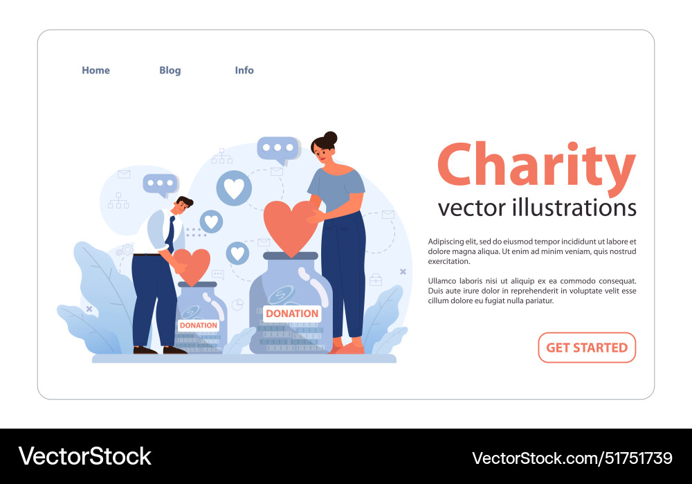 Charity and charitable foundation web banner Vector Image