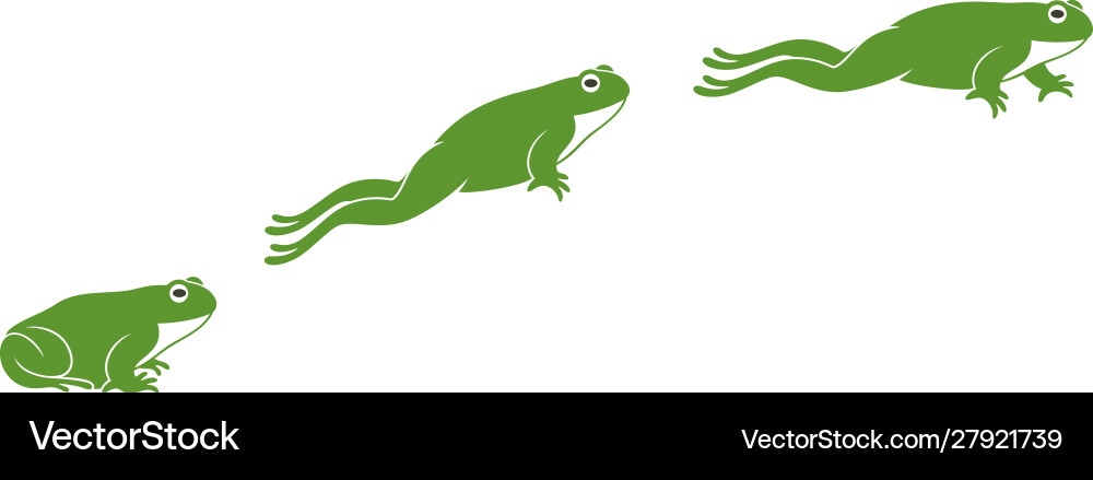 Frog jumping Royalty Free Vector Image - VectorStock