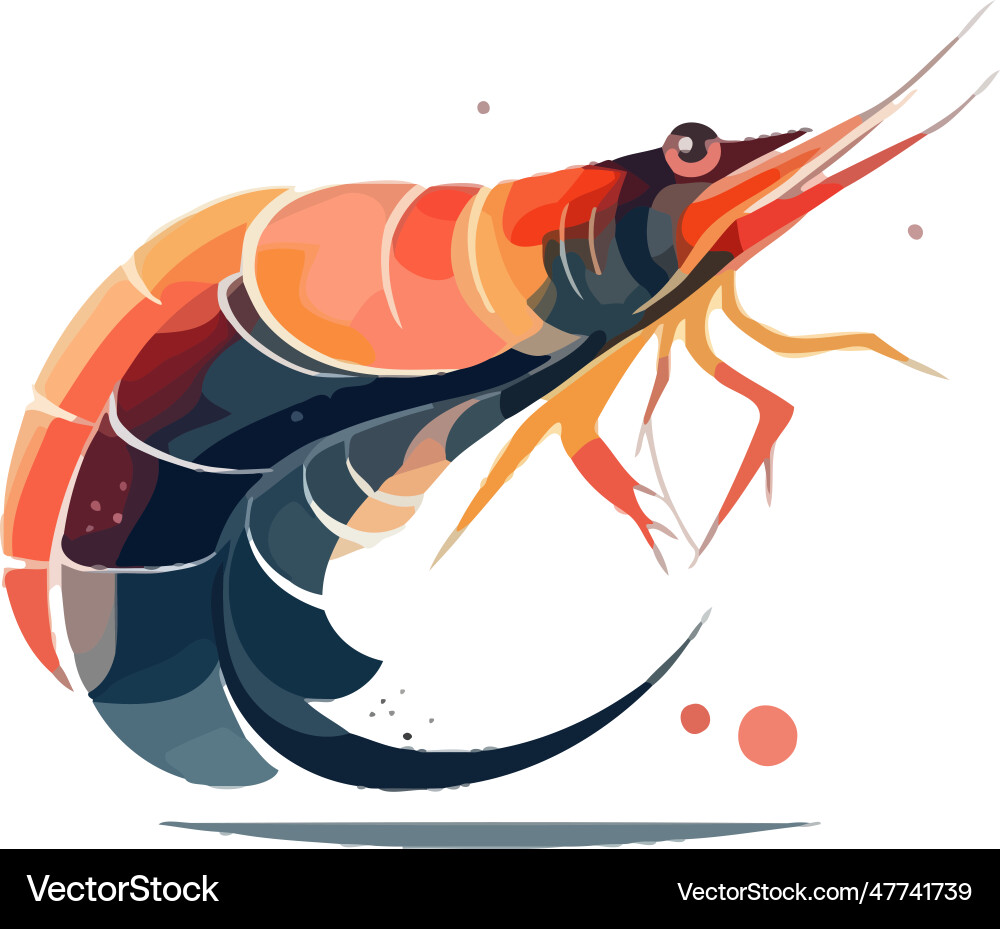 Hand-drawn prawn cocktail artwork for seafood Vector Image