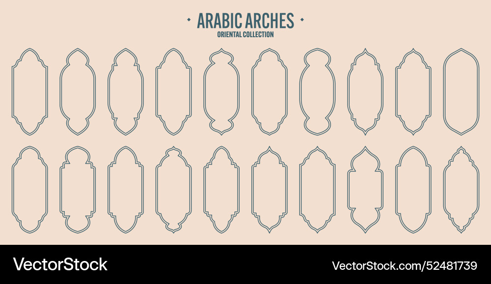 Islamic frames oriental style objects arabic Vector Image