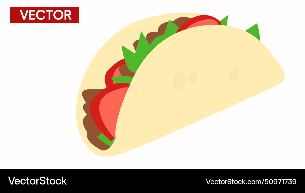 Isolated of a taco Royalty Free Vector Image - VectorStock