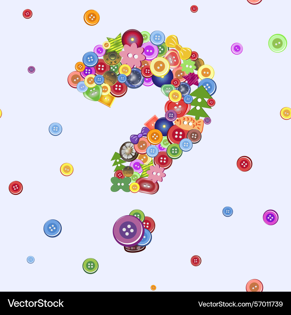 Large question mark seamless background cartoon Vector Image