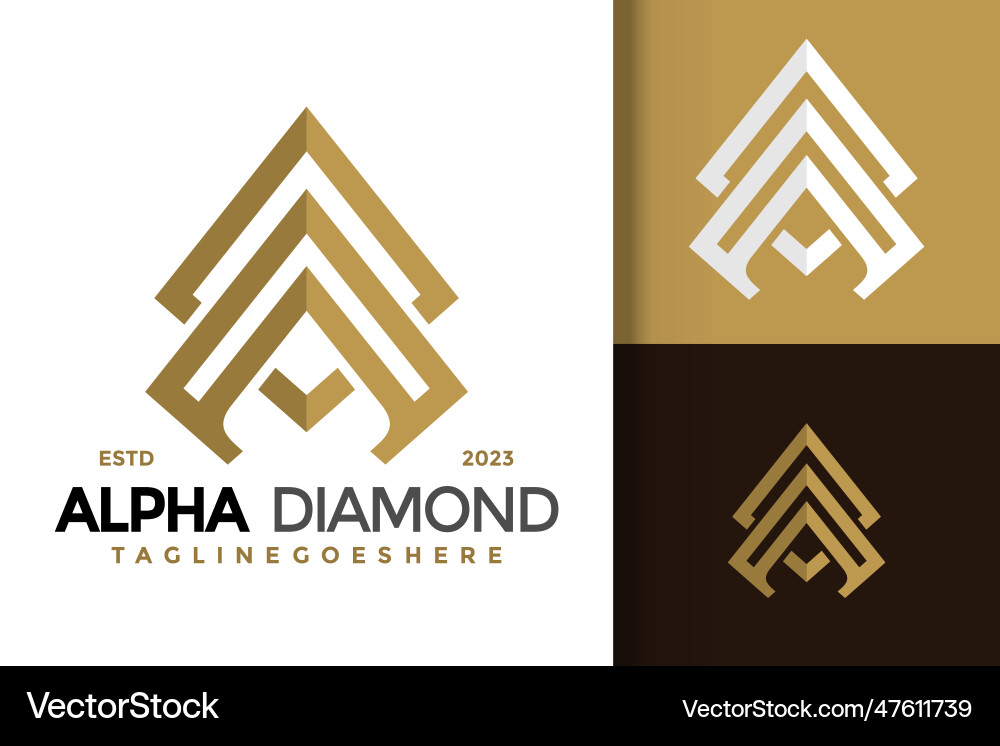 Letter a alpha diamond logo icon Royalty Free Vector Image