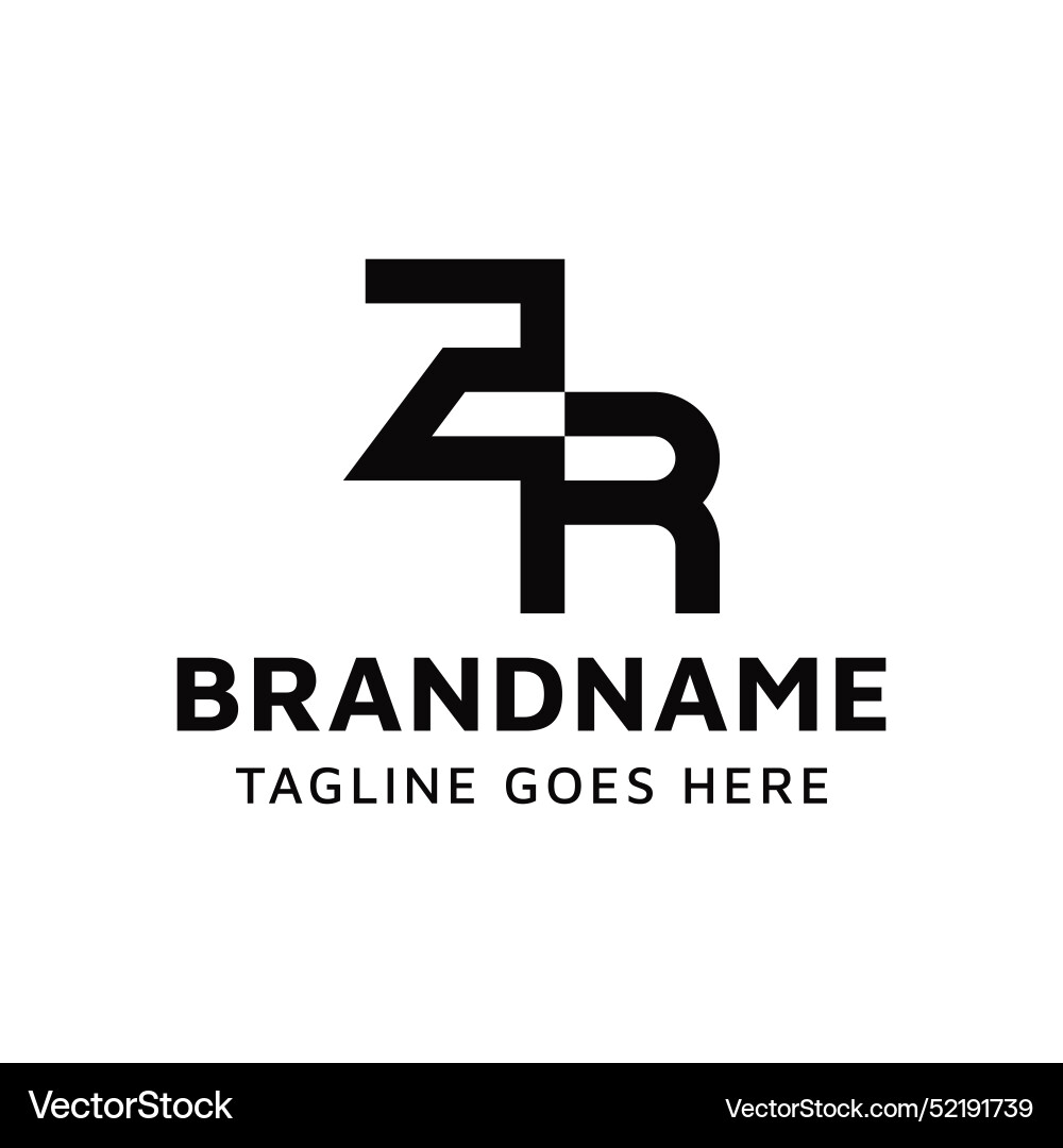 Letters zr monogram logo set suitable for any Vector Image