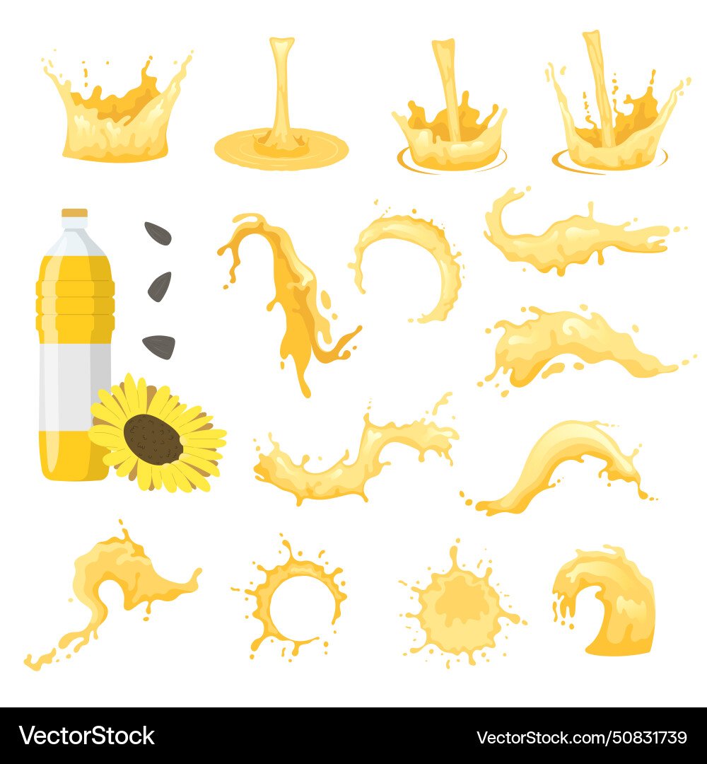 Oil splash set Royalty Free Vector Image - VectorStock