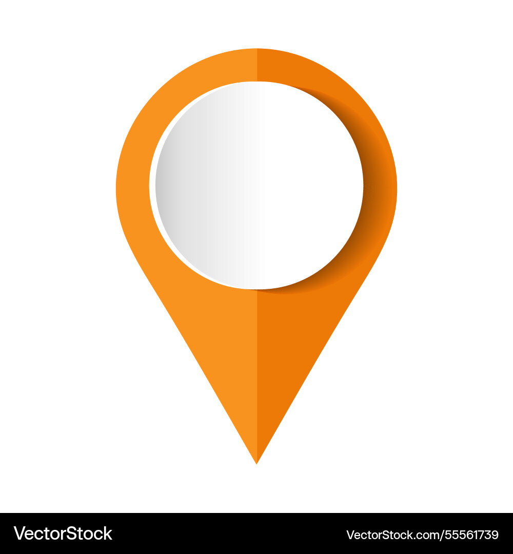 Orange map pin marker icon Royalty Free Vector Image