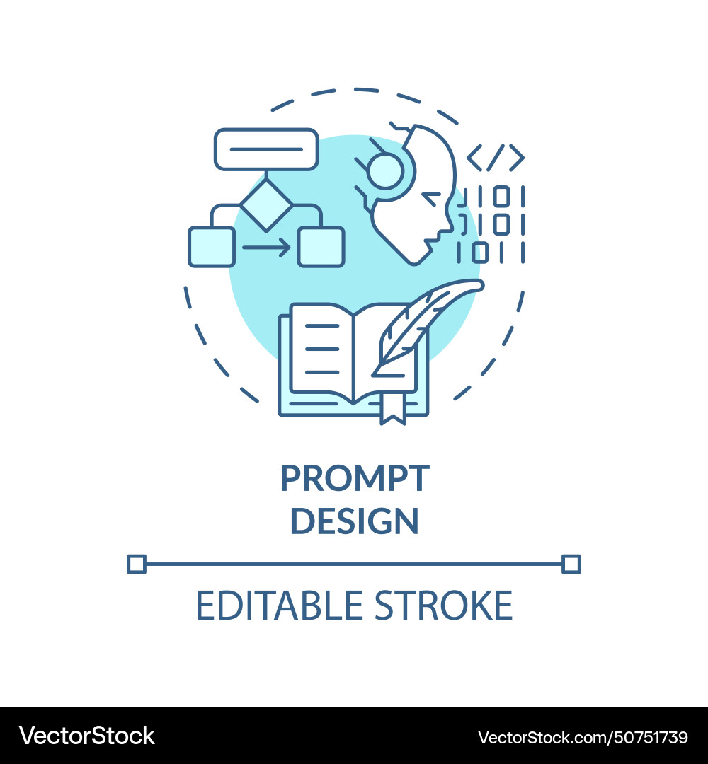 Prompt design soft blue concept icon Royalty Free Vector