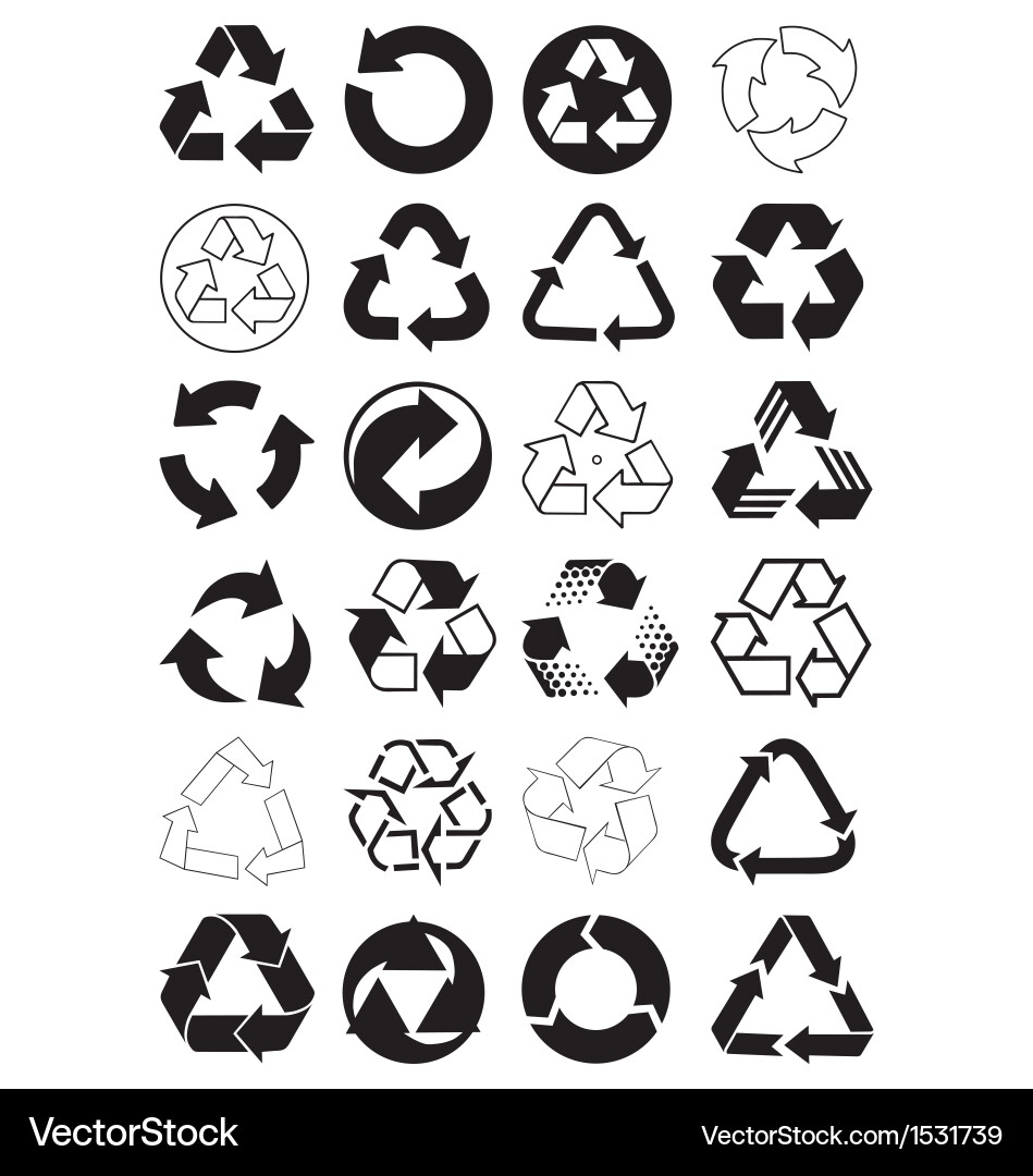 Recycle symbols Royalty Free Vector Image - VectorStock