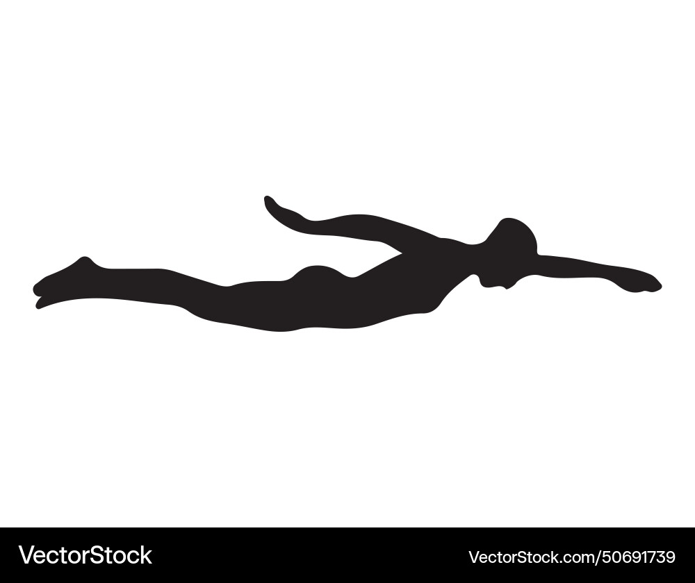 Swimmer silhouette art Royalty Free Vector Image