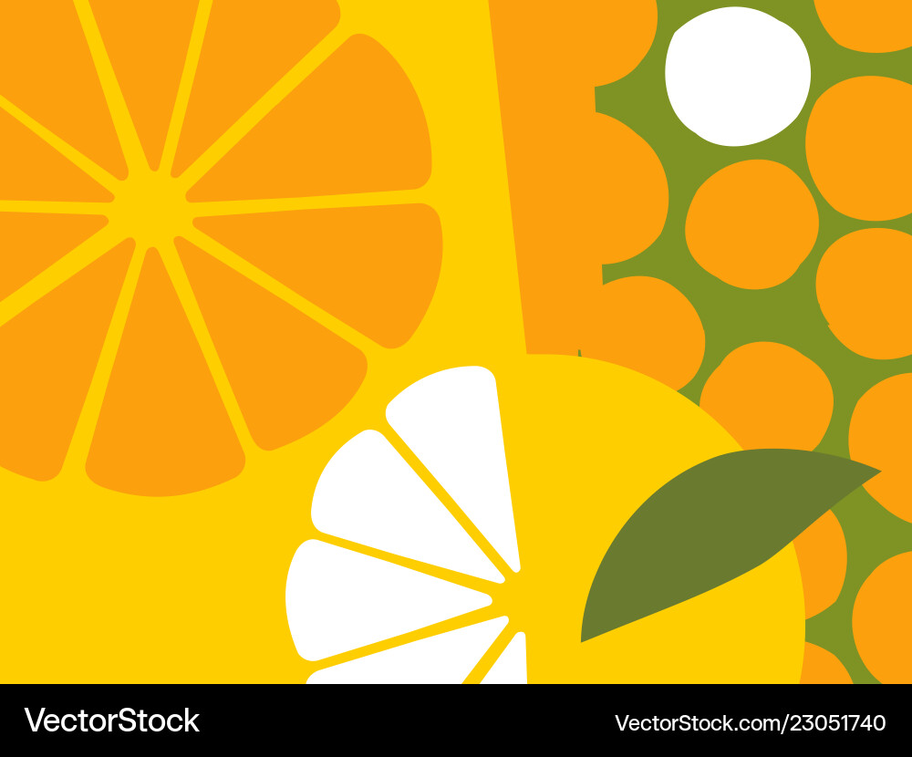 Abstract orange fruit design in flat cut out style
