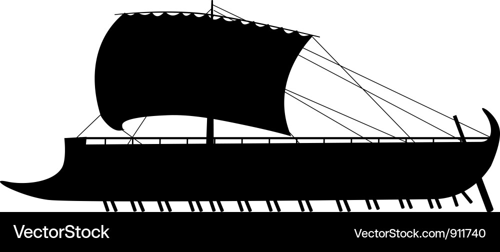 Ancient sail boat Royalty Free Vector Image - VectorStock