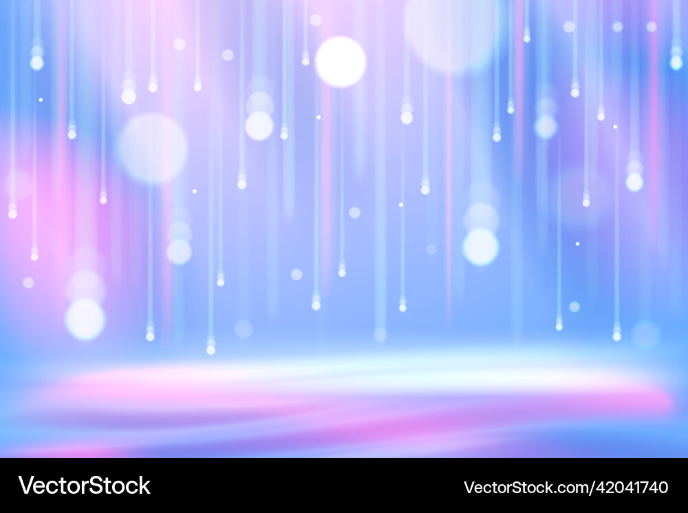 Blauer und rosa Hintergrund mit fallender Magie Vektorbild