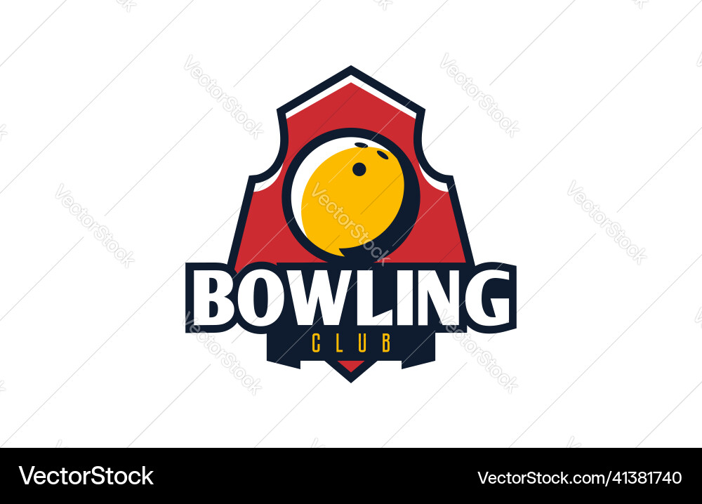 Bowling logo emblem colorful Royalty Free Vector Image
