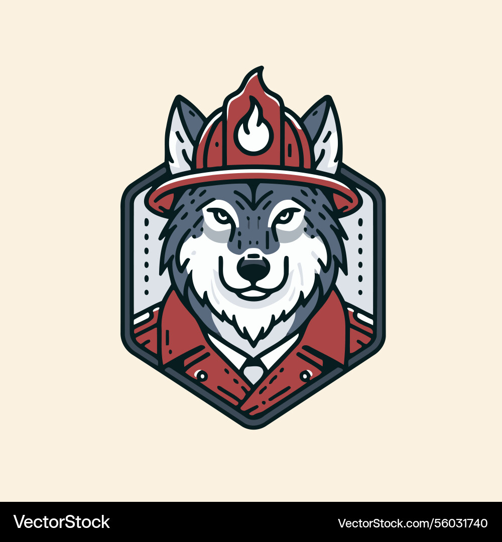 Heroic firefighter wolf mascot logo for fire – Royalty-Free Vector ...