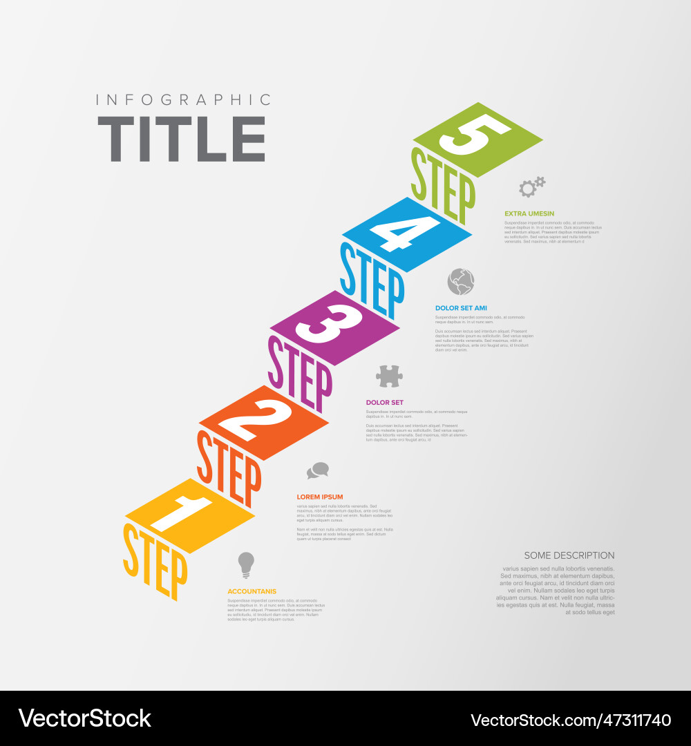 Infografische Treppenstufen Diagrammvorlage Vektorbild