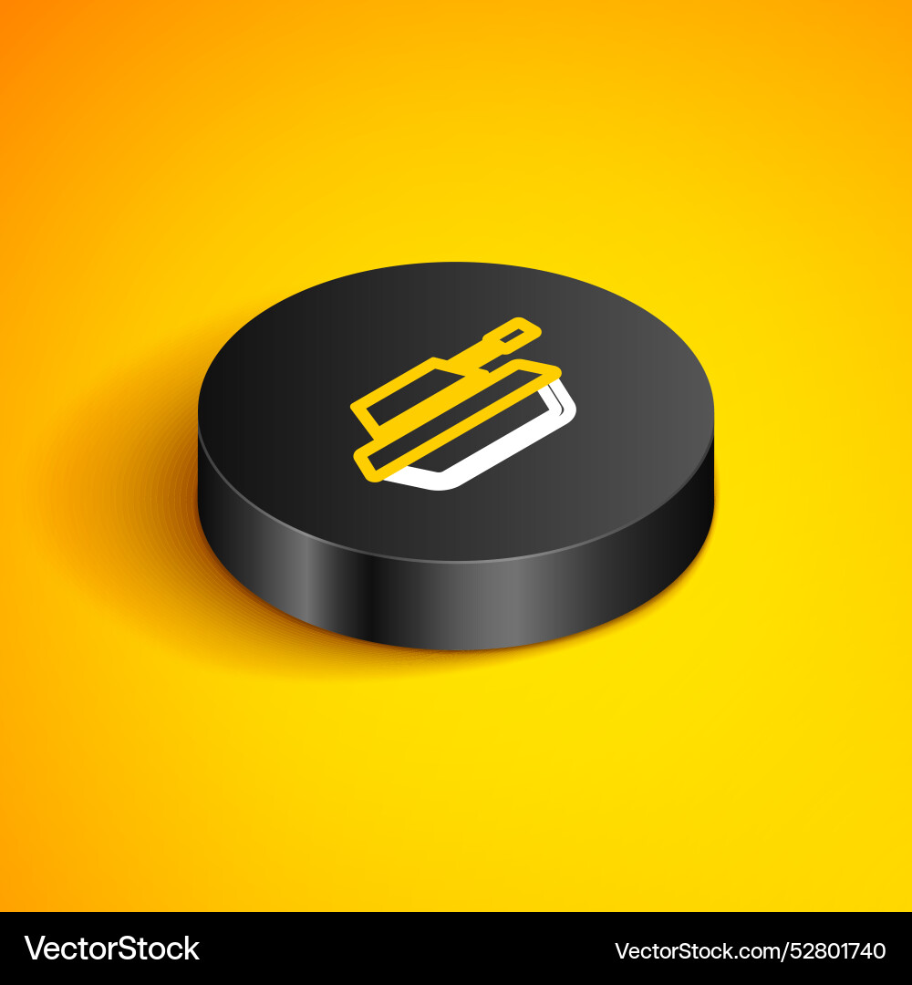 Isometric line military tank icon isolated Vector Image