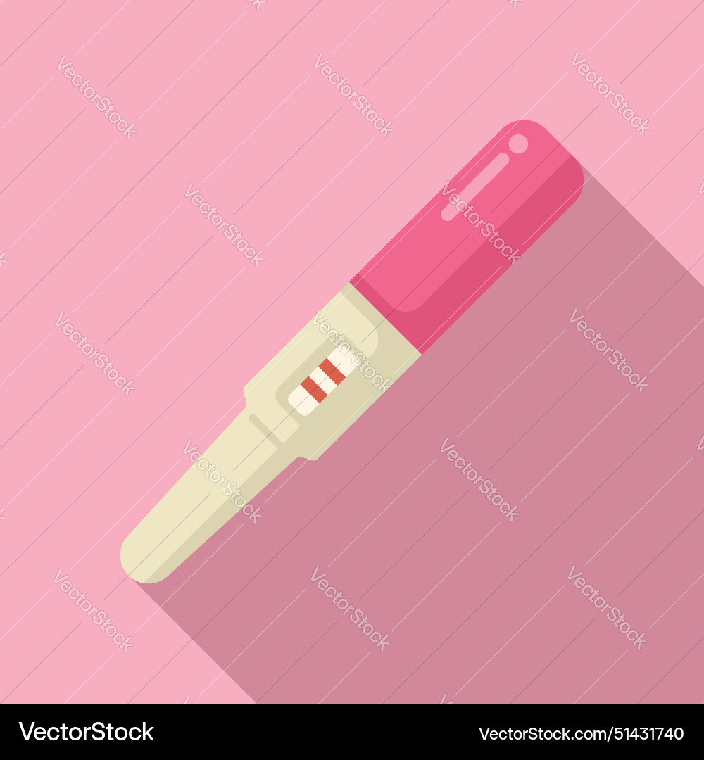 Positive pregnancy test icon on pink background Vector Image