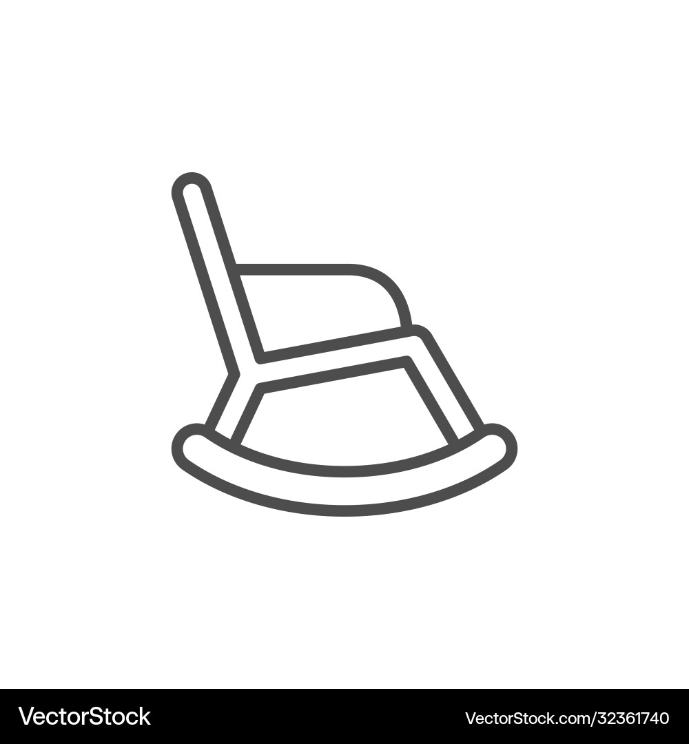Rocking chair line outline icon Royalty Free Vector Image